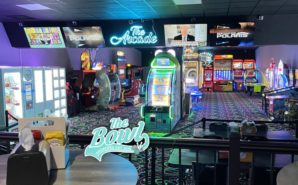 Expanded Arcade Room at Shakopee Bowl